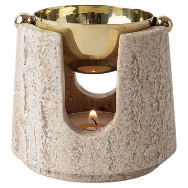 Pentolo Brass and Travertine Marble Oil Diffuser For Sale at 1stDibs