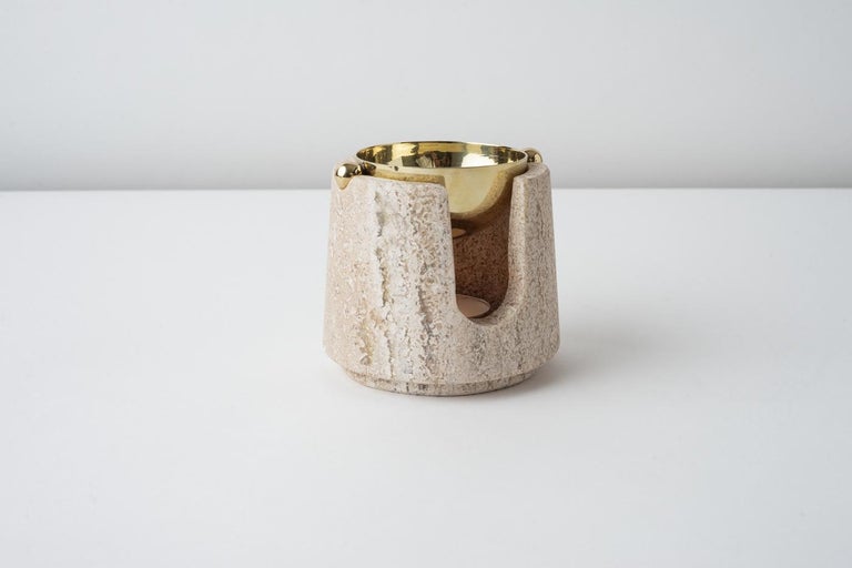 Pentolo Brass and White Marble Oil Diffuser For Sale at 1stDibs