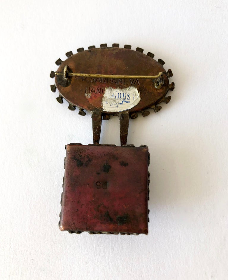 Rare Pentti Sarpaneva Enameled Bronze Finland Surrealist Eye Brooch at ...
