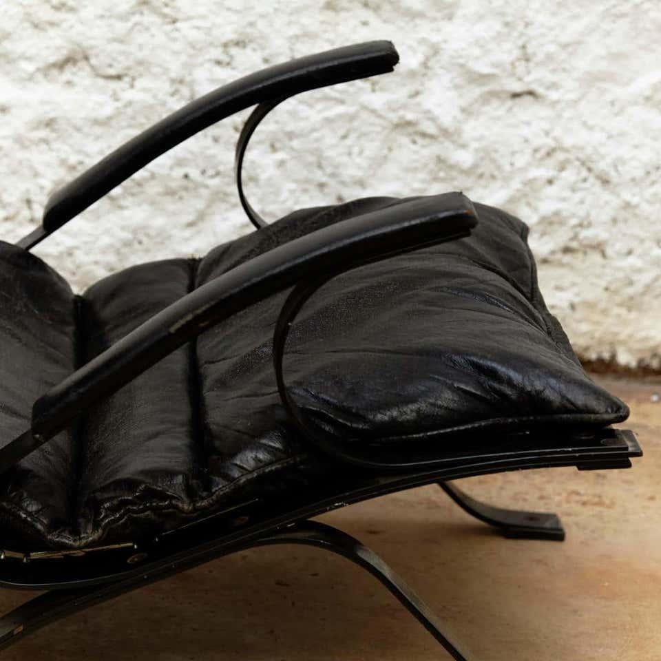 Pep Bonet Tuman Black Leatherette Lounge Chair for Levesta, circa 1969 ...
