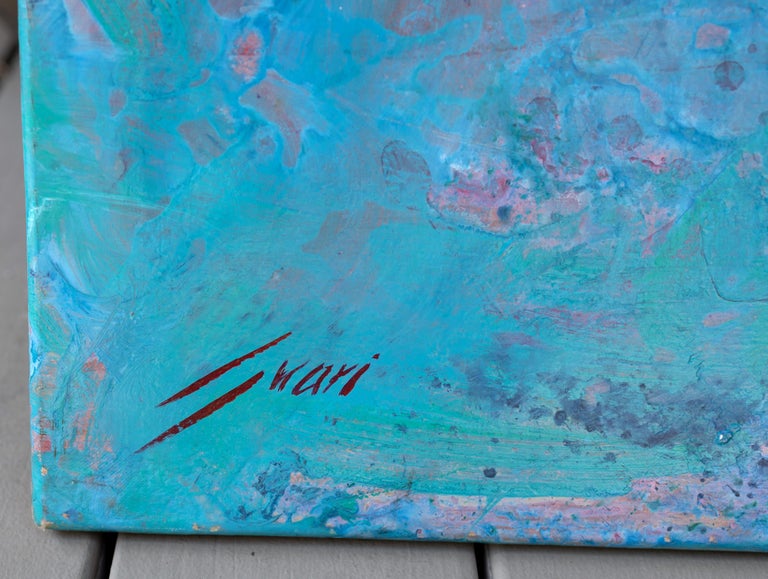 Pep Suari - "Nenufares Fonda Azules," Expressionist Painting of a Pond ...