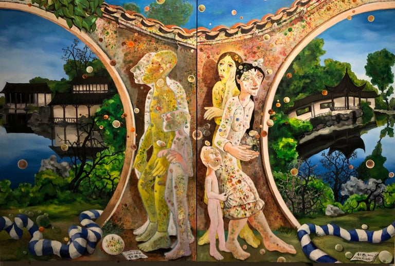 Pepe Hidalgo and Guo Yan - Enter the Garden of Dreams (diptych) - oil ...