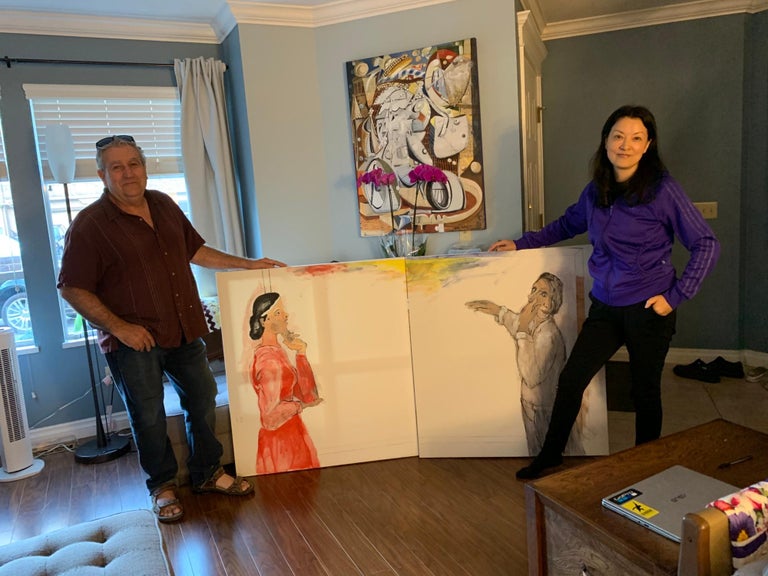 Pepe Hidalgo and Guo Yan - Journey to the Light (diptych) - oil and ...