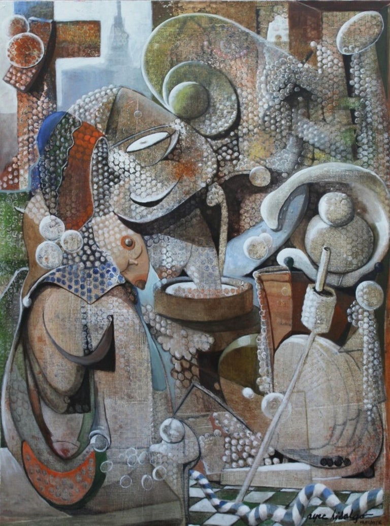 Pepe Hidalgo - The Get-Together - acrylic on canvas For Sale at 1stDibs