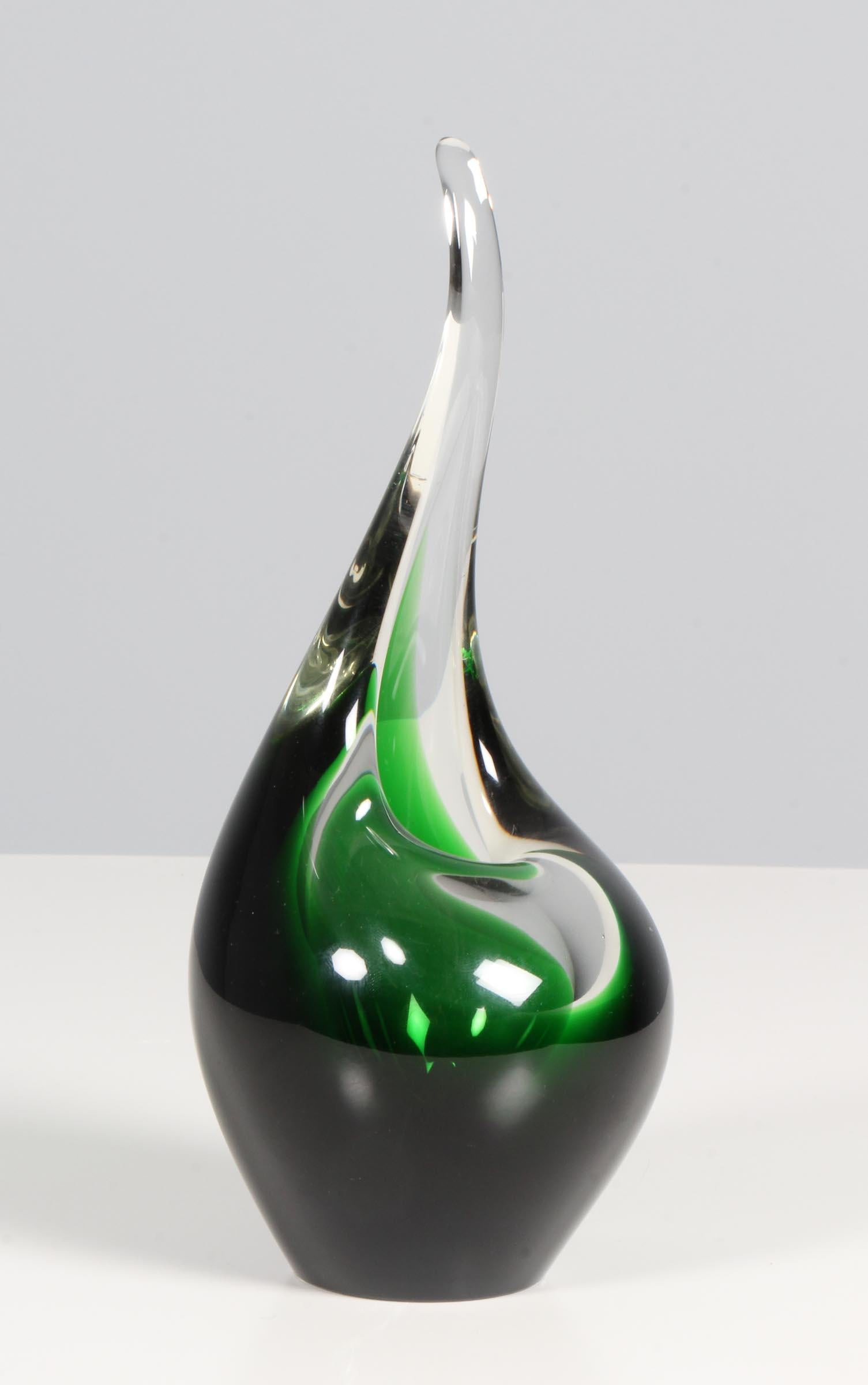 Handblown Blue Glass Vase by Per Lutken for Holmegaard For Sale at 1stDibs