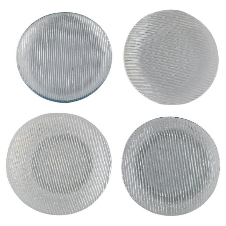 Per Lütken for Holmegaard, Four "Buffet" Plates in Mouth-Blown Art ...