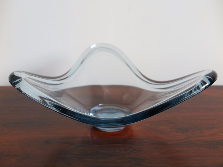 Per Lütken for Holmegaard Light Blue Glass Centerpiece, 1960s at 1stDibs