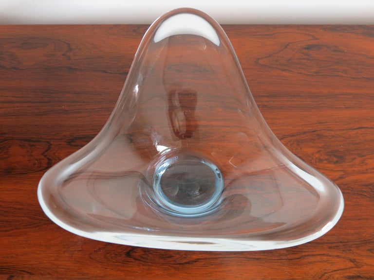 Per Lütken for Holmegaard Light Blue Glass Centerpiece, 1960s at 1stDibs
