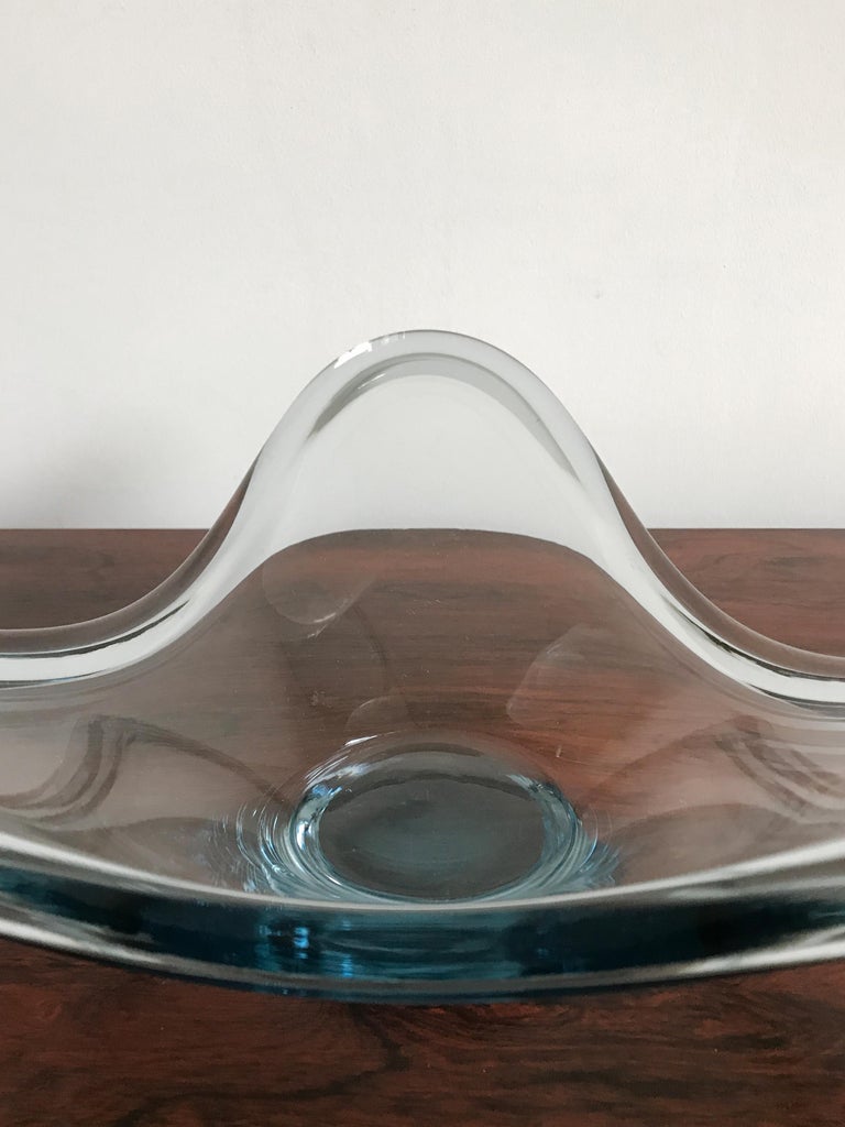 Per Lütken for Holmegaard Light Blue Glass Centerpiece, 1960s at 1stDibs