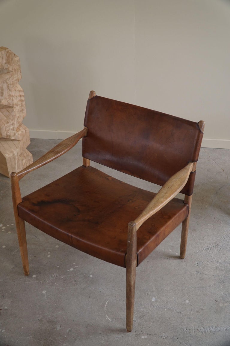 Per Olof Scotte Armchair in Oak and Leather, Model "Premiär-69" for ...