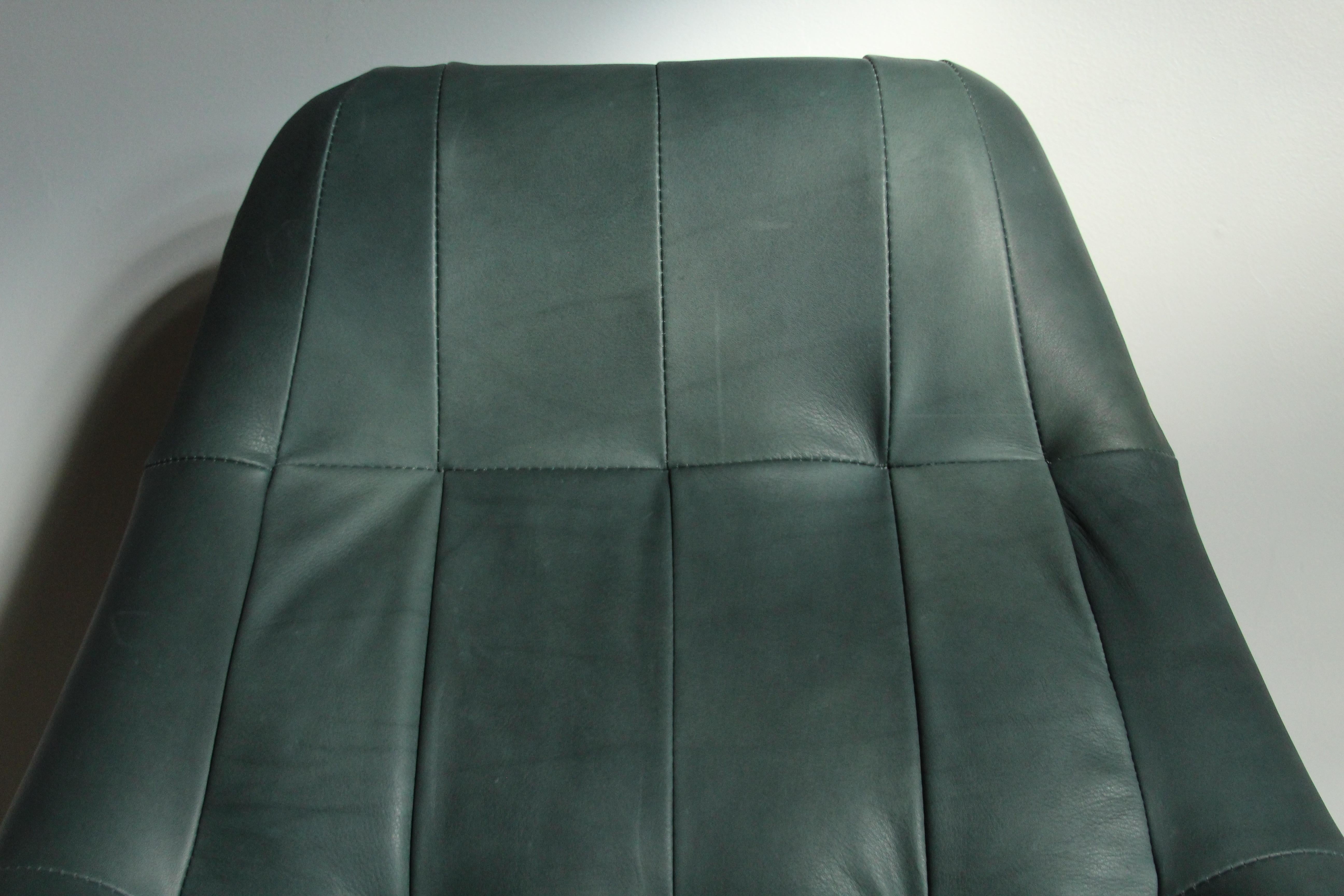 Percival Lafer Brazilian Teal Leather 'Earth Chair' and Ottoman, 1970s ...