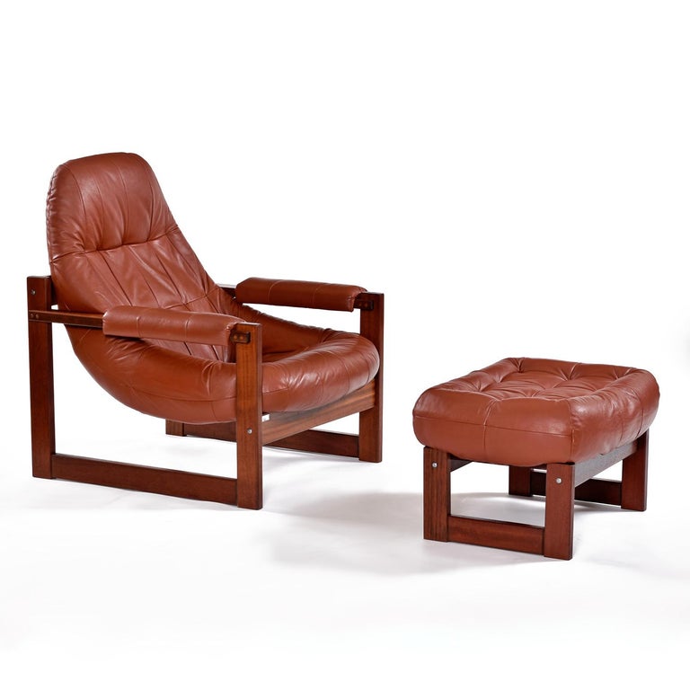 Percival Lafer Cognac Leather and Rosewood MP-163 "Earth" Living Room ...