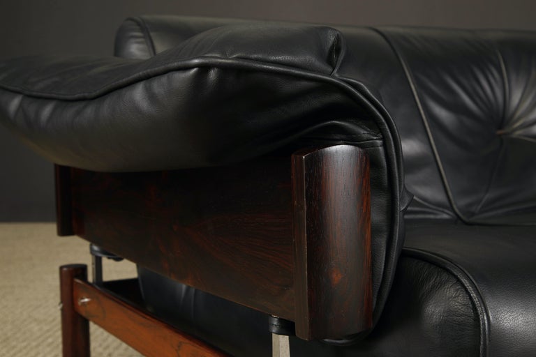 Percival Lafer 'MP-13' Rosewood and Leather Four-Seat Sofa, Brazil, c ...