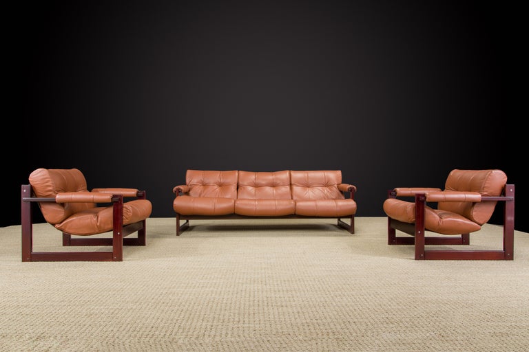 Percival Lafer 'S-1' Rosewood and Leather Living Room Set, Brazil, 1976 ...