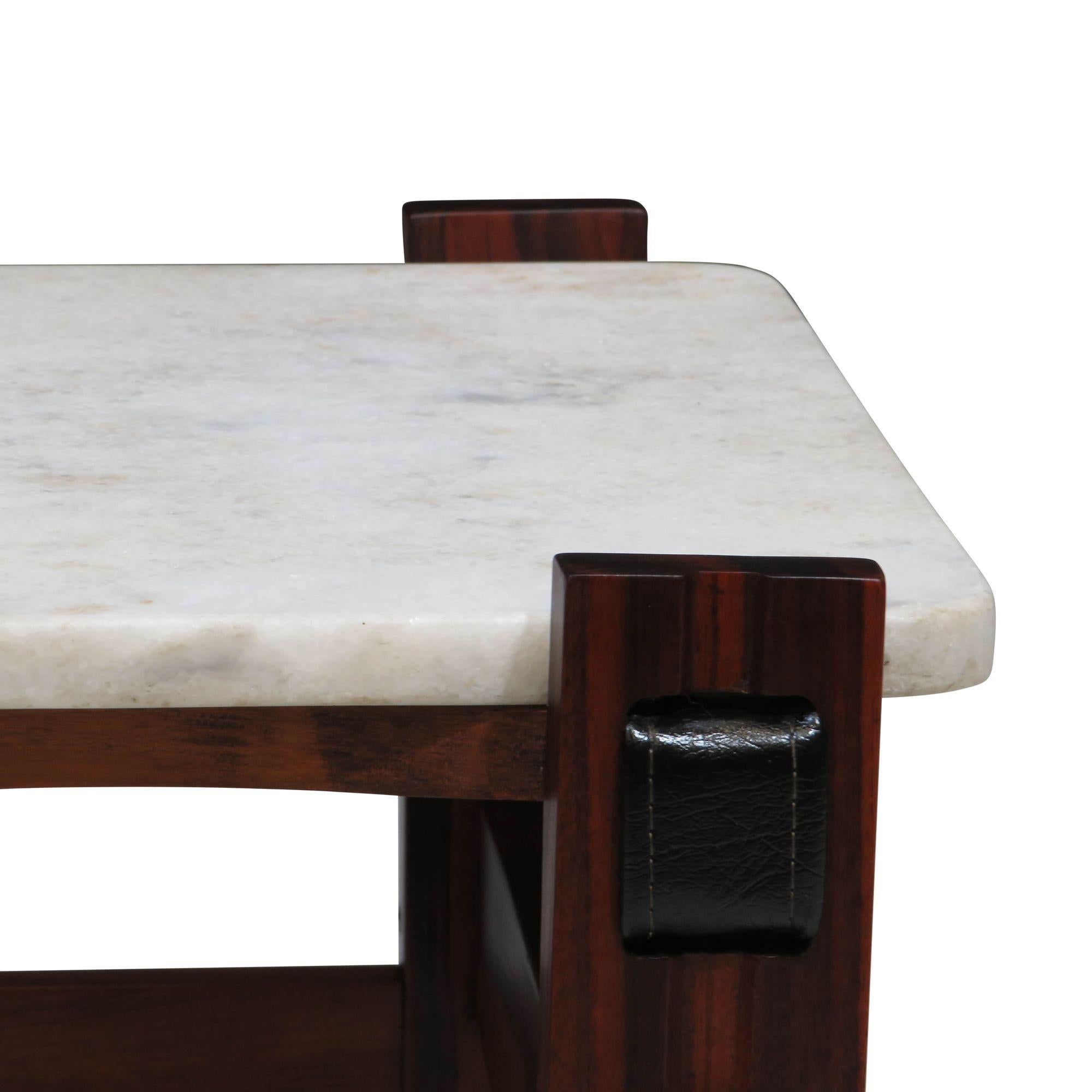 Percival Lafer Side Tables in Pau Ferro and White Marble For Sale at ...