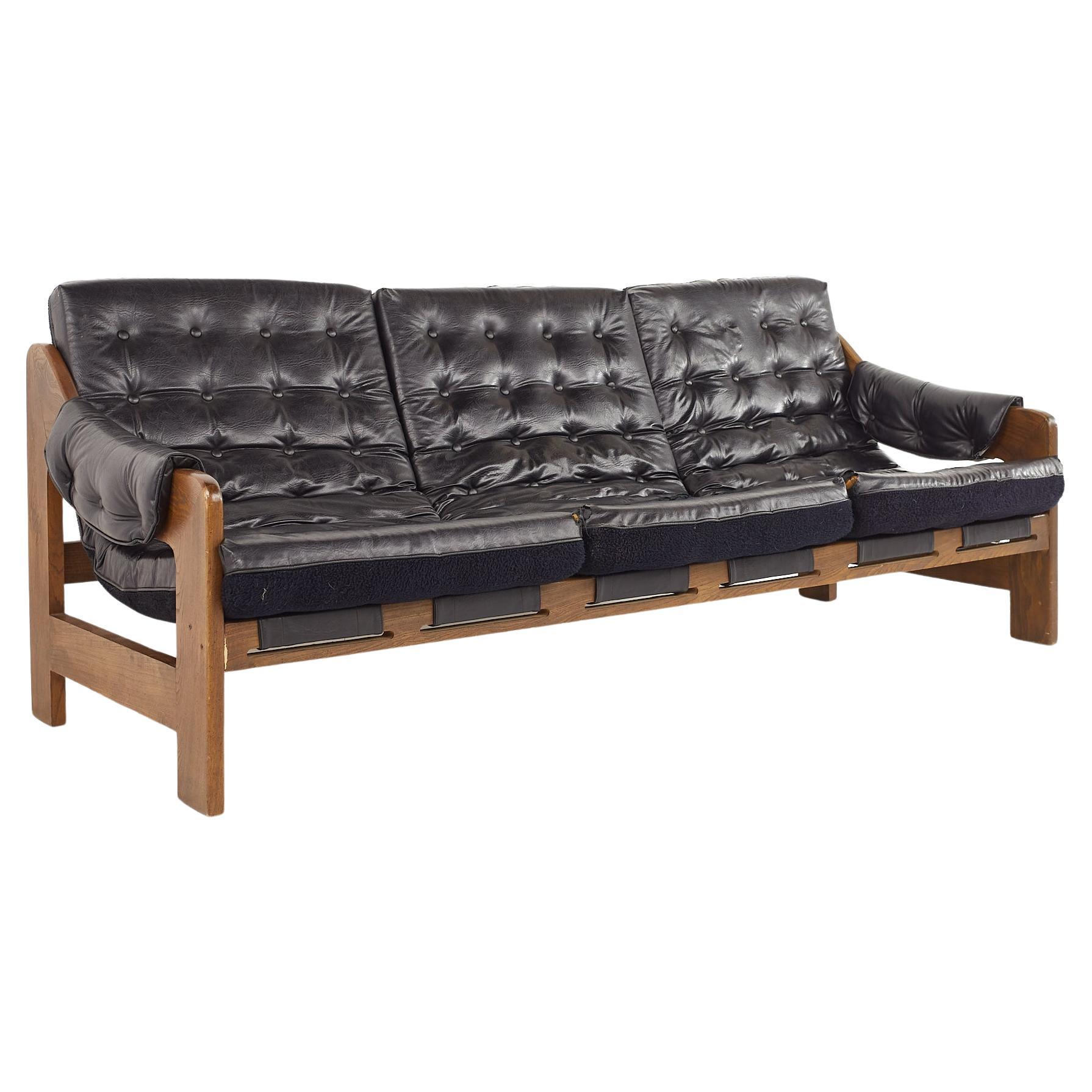 1960's Mid Century Brazilian Percival Lafer Leather Sofa With Rosewood ...