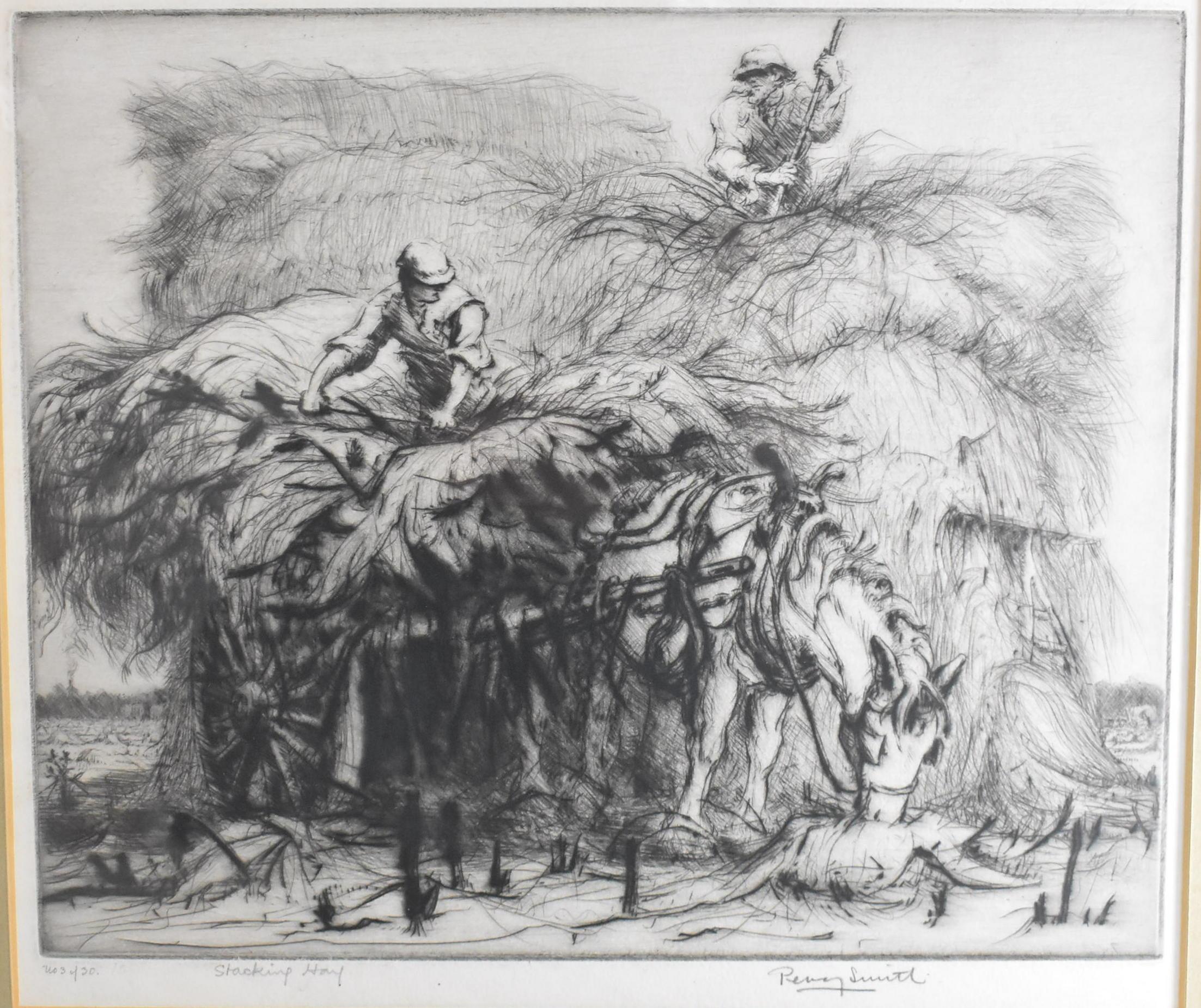 Percy John Delf Smith Engraving / Etching "Stacking Hay" 3/30 For Sale ...