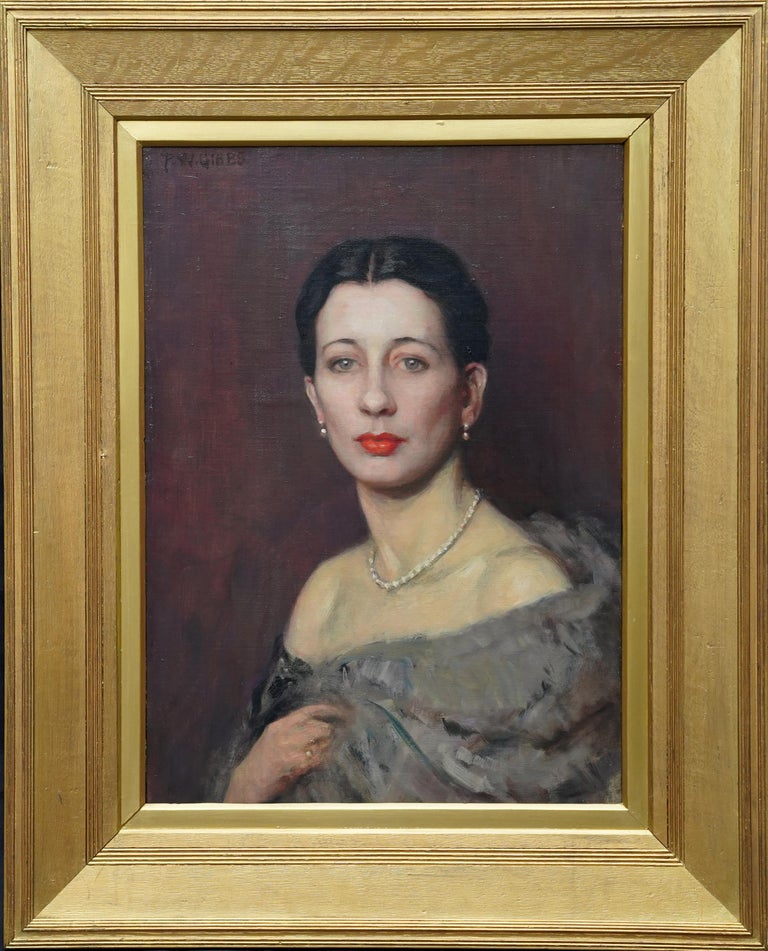 Percy Williams Gibbs - Portrait of Mrs Reginald Crawford - British 1920 ...
