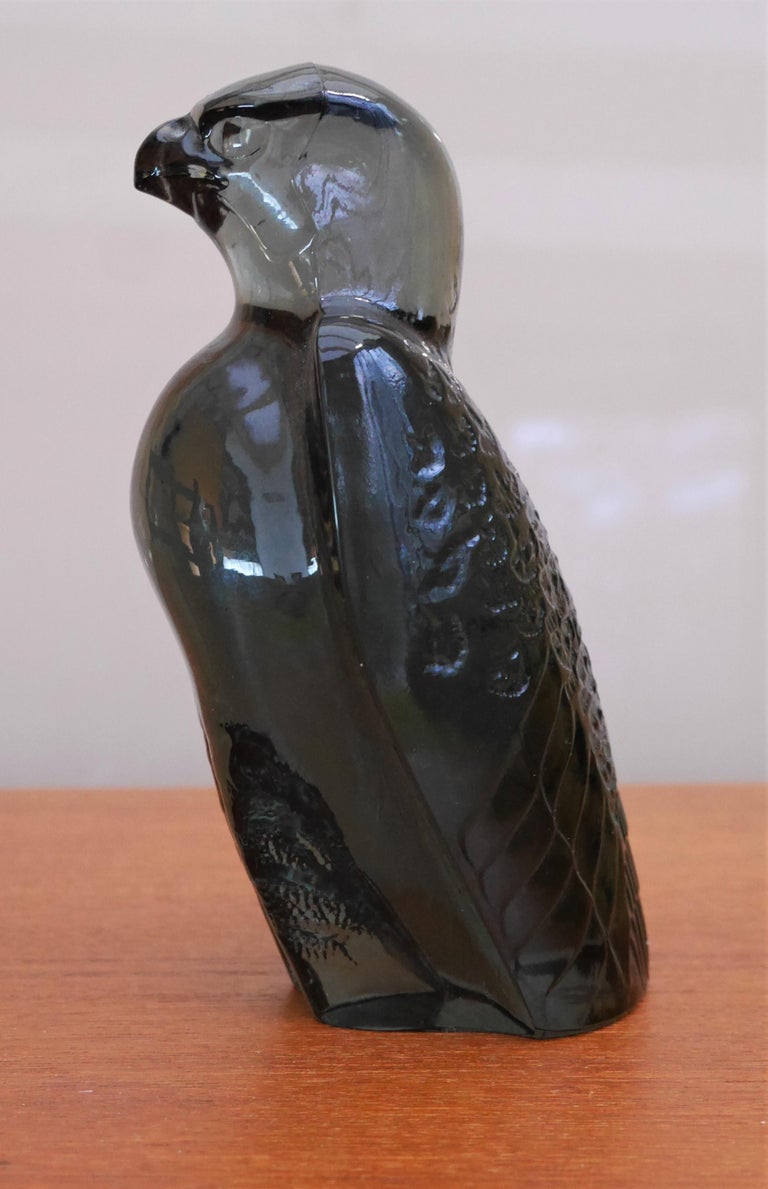 Peregrine Falcon in dark green glass by Paul Hoff for Kosta Boda for ...