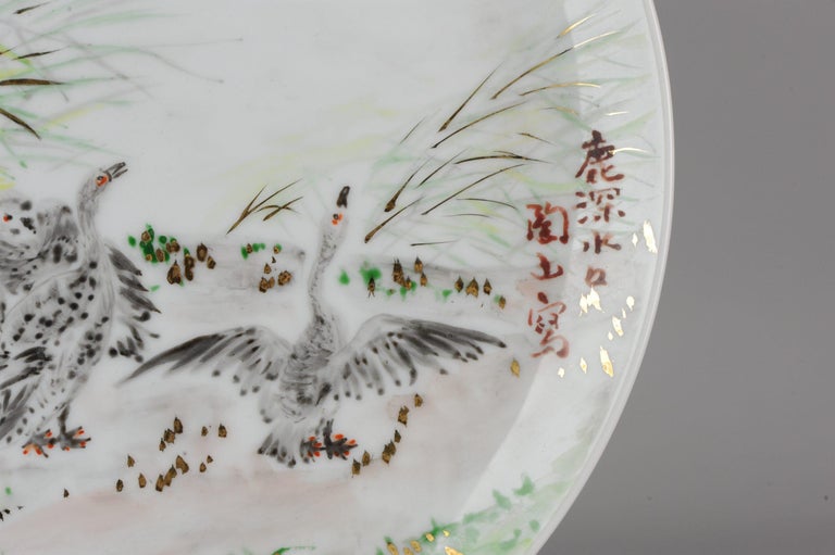 Perfect 20th-21st Century Japanese Porcelain Charger Birds Gooses in ...