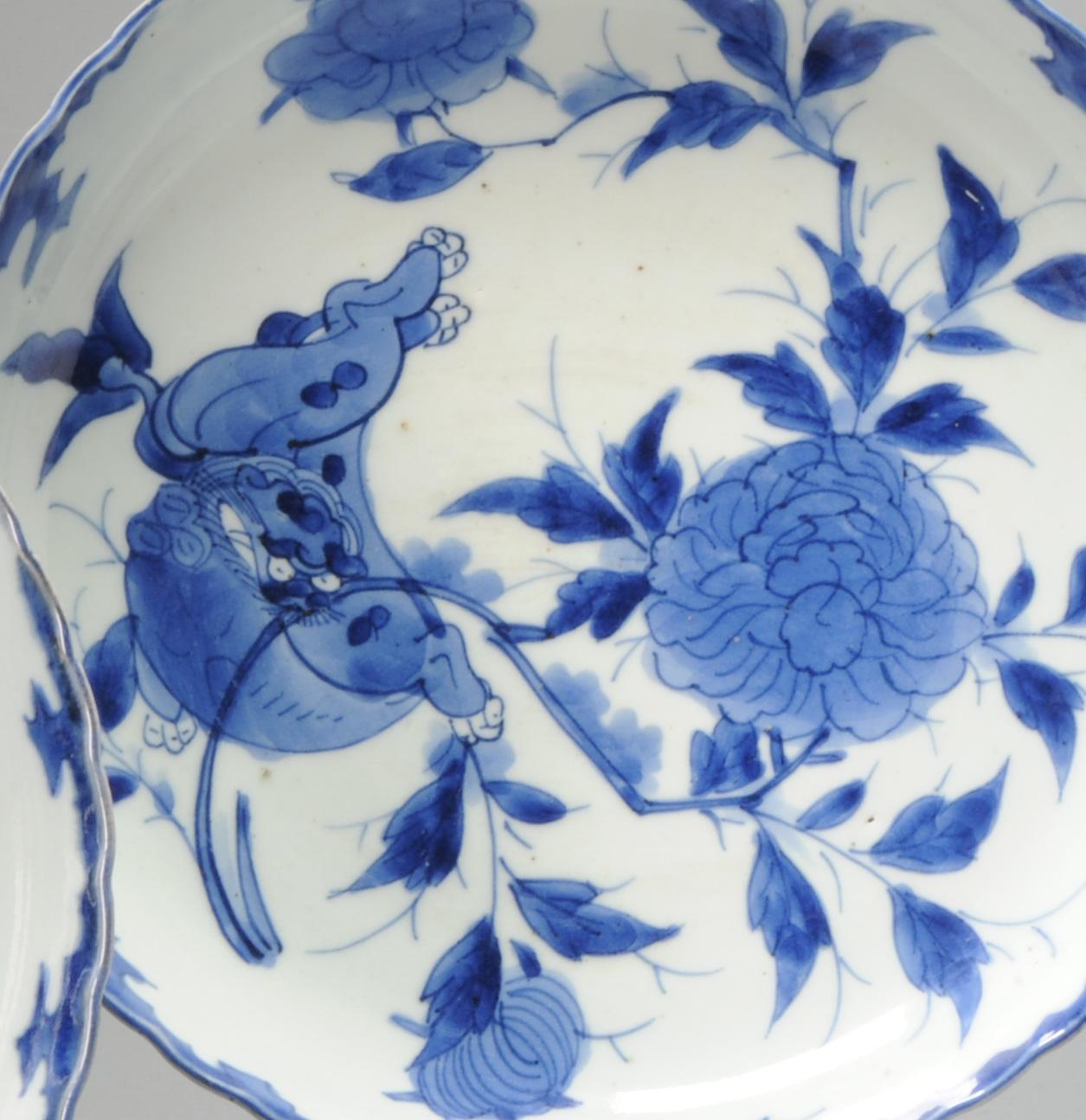 Perfect Condition Pair Antique Japanese Arita Porcelain Dishes Shishi ...