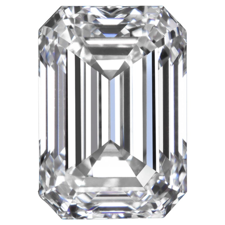 PERFECT Investment Grade 15 carats Diamant taille émeraude D Couleur En ...