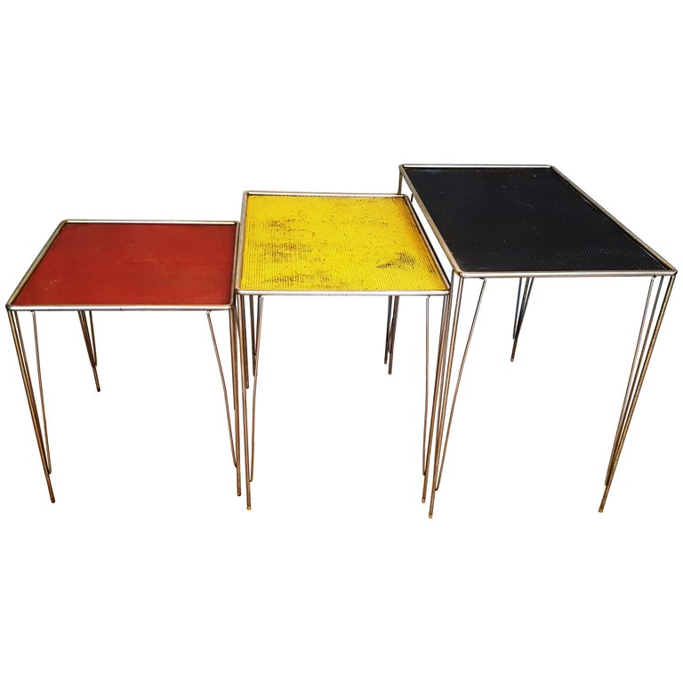 Perforated Metal Nesting Tables For Sale at 1stDibs