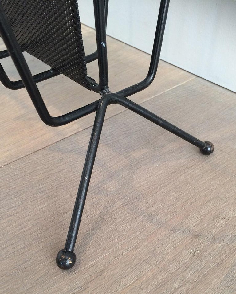 Perforated Sheet Black Lacquerd Magazine Rack, French by Mathieu ...