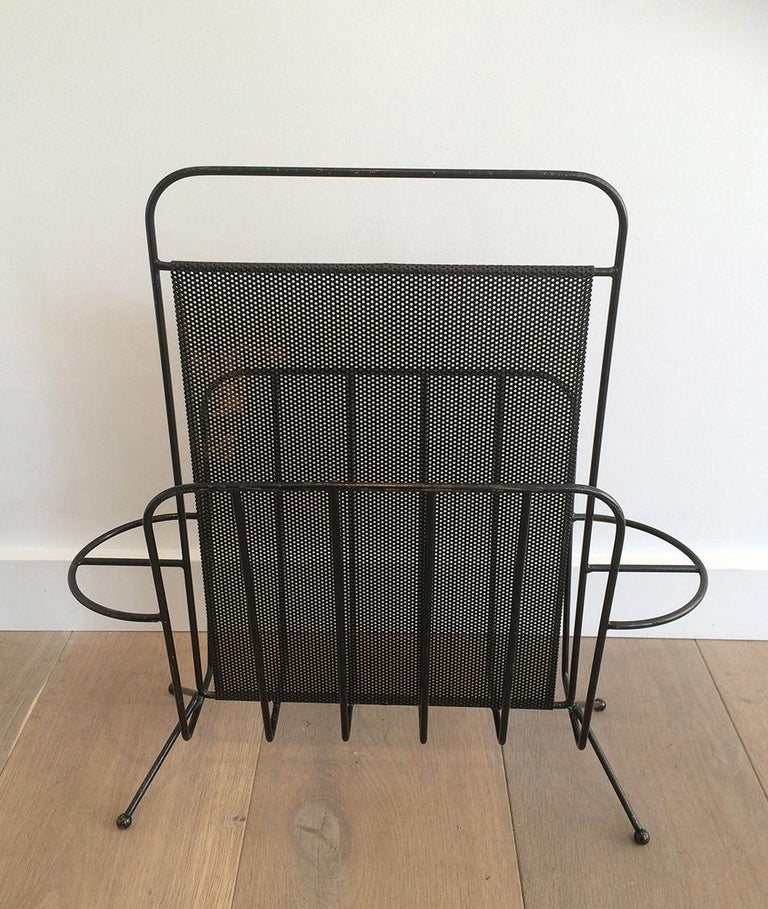 Perforated Sheet Black Lacquerd Magazine Rack, French by Mathieu ...