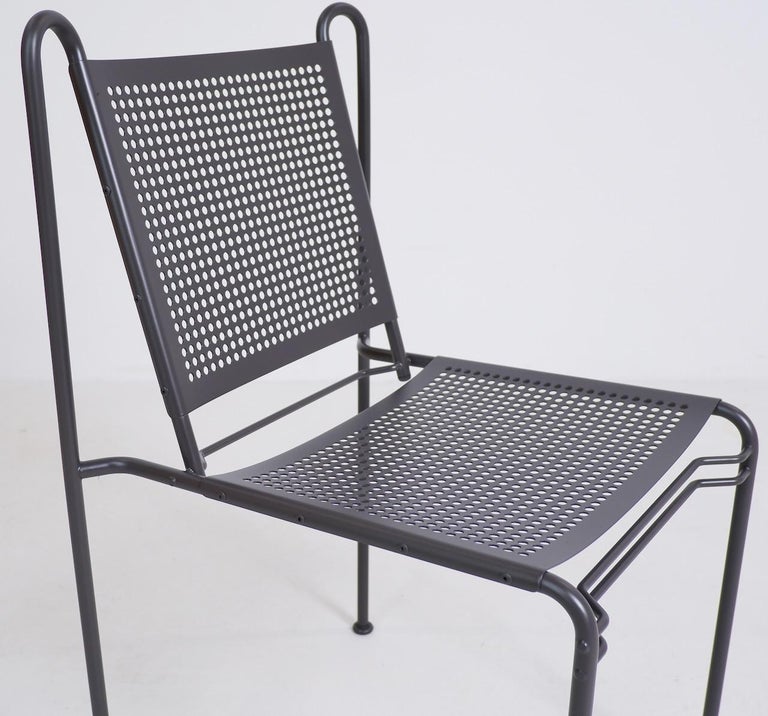 Perforated Steel Side Chair, circa 1970 For Sale at 1stDibs