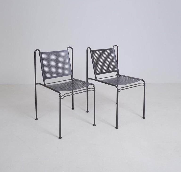 Perforated Steel Side Chair, circa 1970 For Sale at 1stDibs
