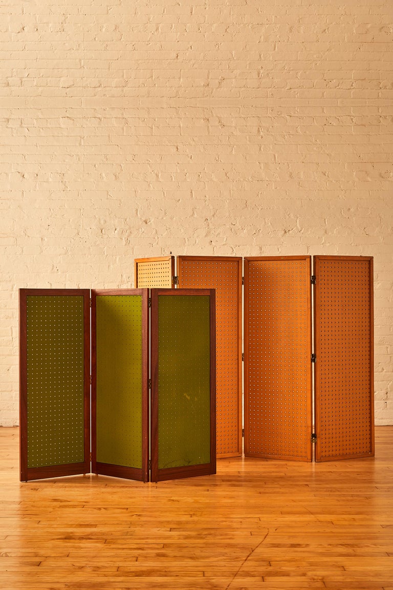 Perforated Suede Low Room Divider at 1stDibs