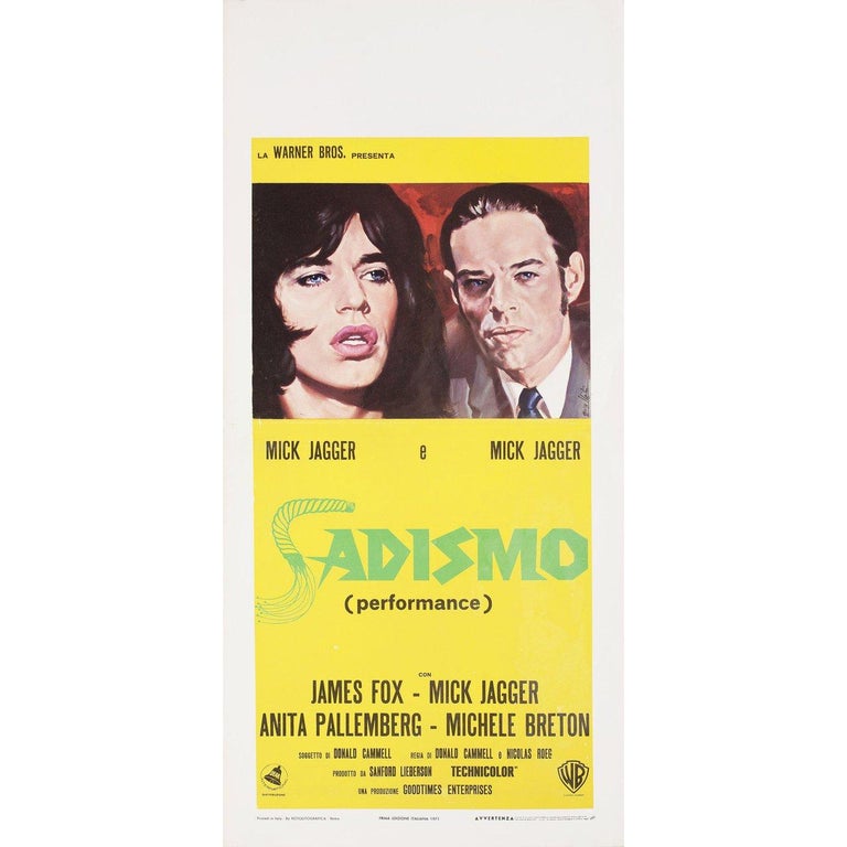 Performance 1971 Italian Locandina Film Poster For Sale at 1stDibs