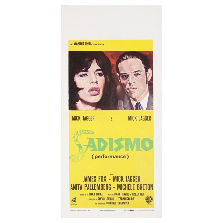 Performance 1971 Italian Locandina Film Poster For Sale at 1stDibs
