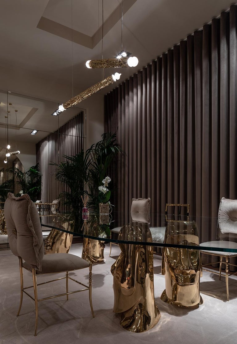 Pergamo Suspension Lamp Polished Brass and Acrylic, Metal Art Lighting ...