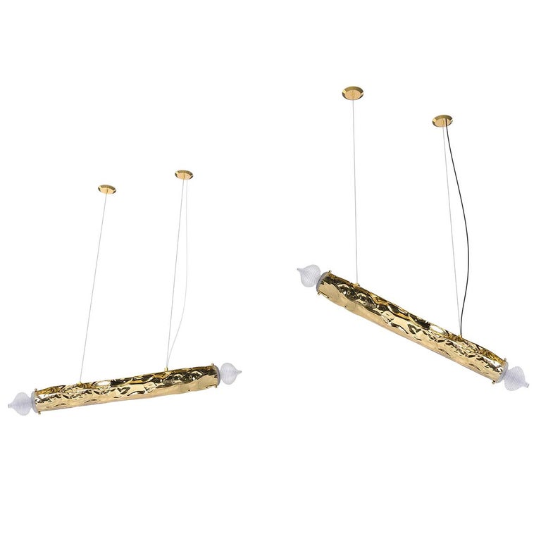 Pergamo Suspension Lamp Polished Brass and Acrylic, Metal Art Lighting ...