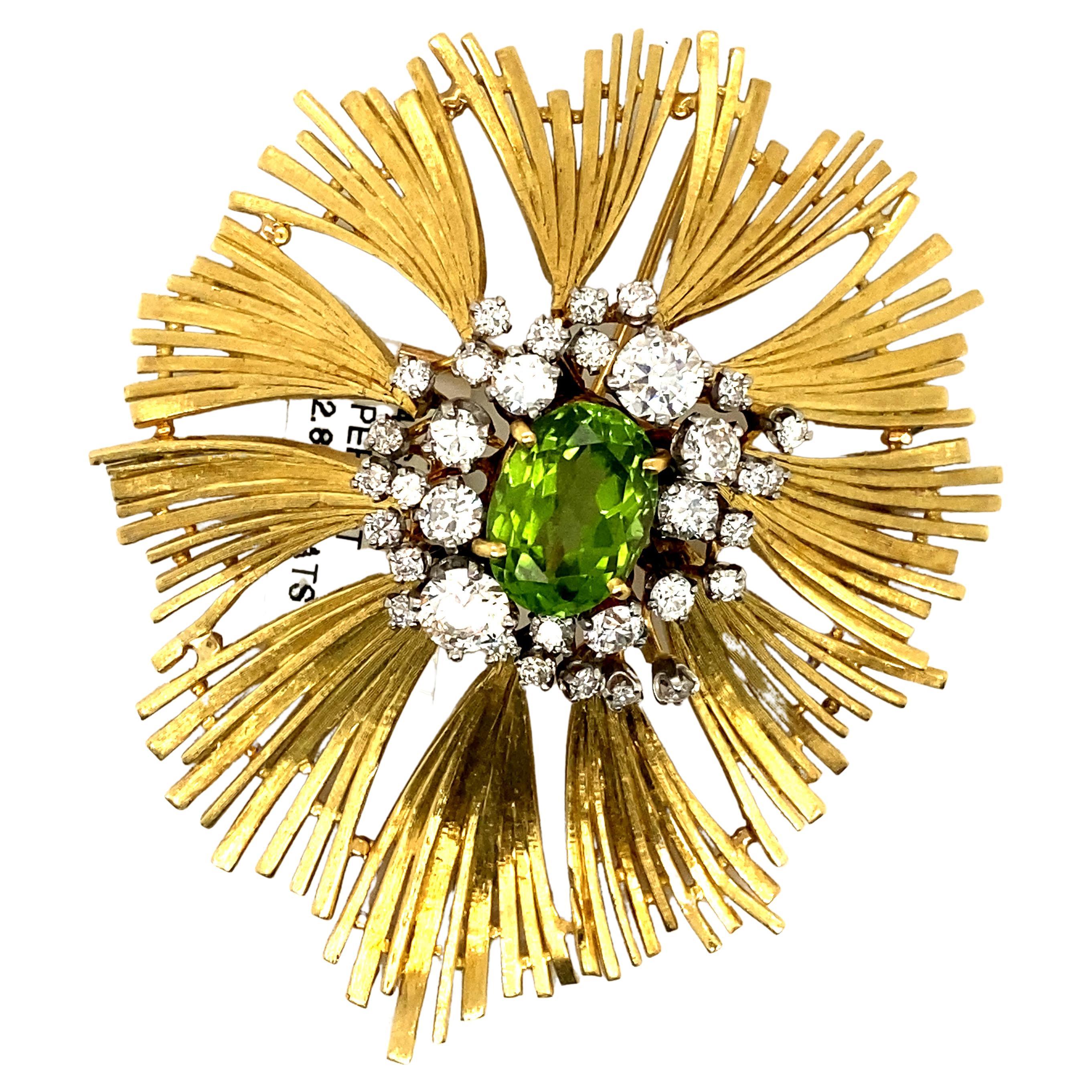 1964 Andrew Grima Gold and Diamond Brooch at 1stDibs