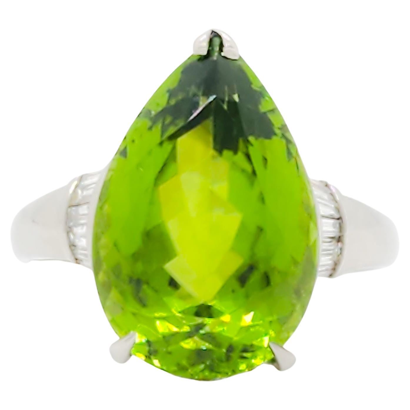 Peridot and Diamond Large Cocktail Ring at 1stDibs | peridot cocktail rings