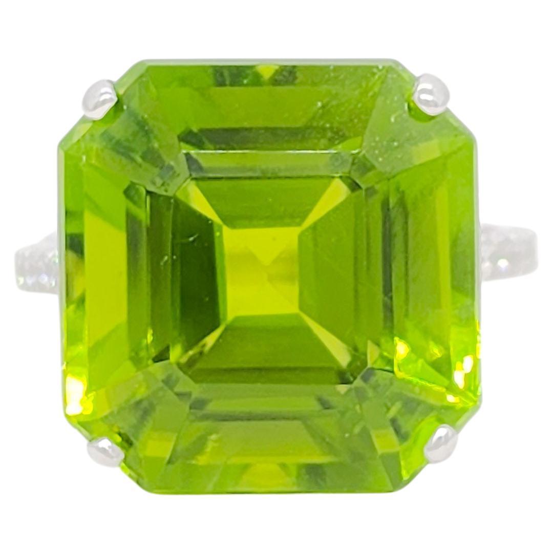 Peridot and Diamond Large Cocktail Ring at 1stDibs | peridot cocktail rings