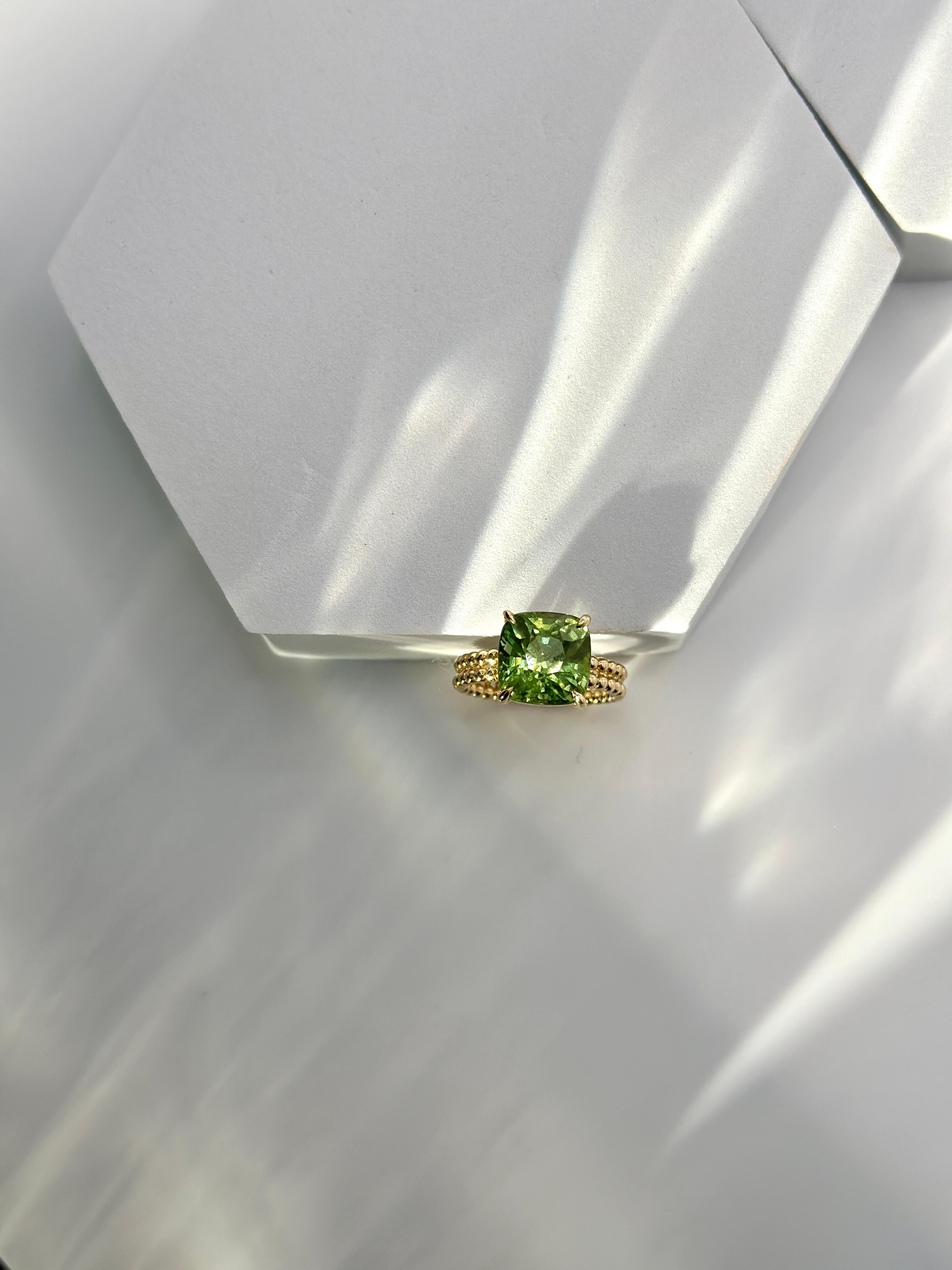 9k gold 5.95ct Myanmar Peridot Cocktail Ring For Sale at 1stDibs | vigo ...