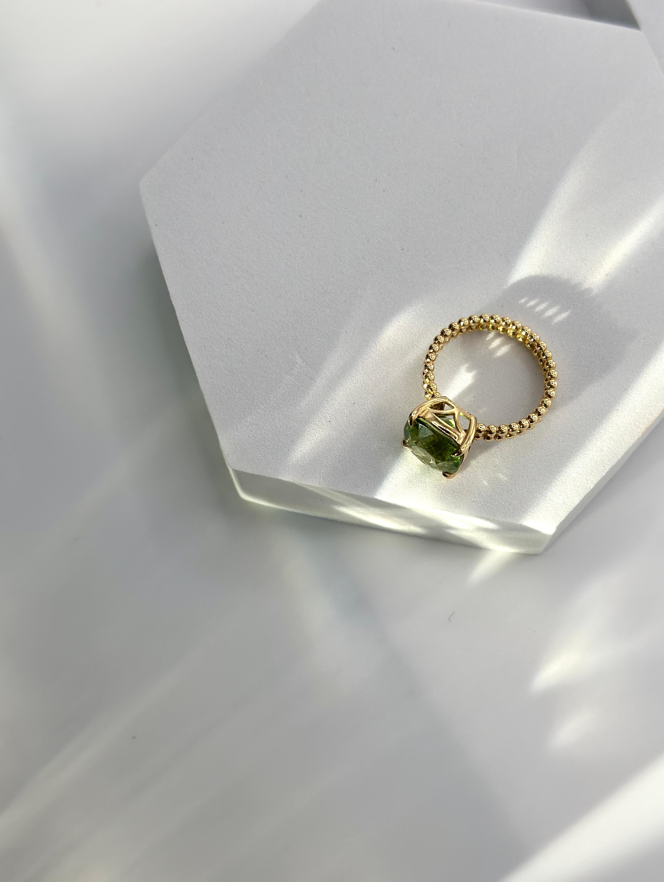 9k gold 5.95ct Myanmar Peridot Cocktail Ring For Sale at 1stDibs | vigo ...