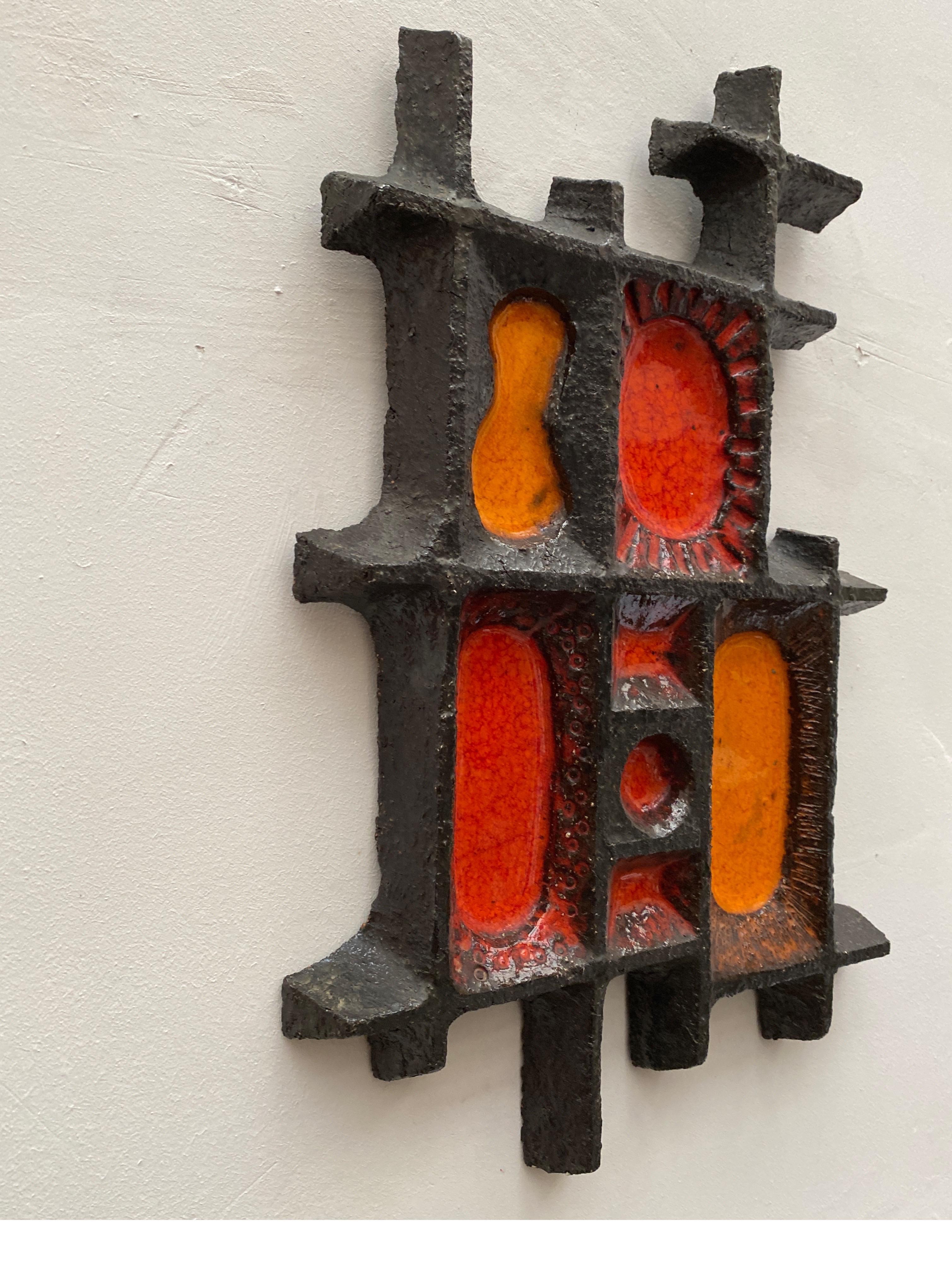 Perignem Abstract Wall Plaque Ceramic Artwork, 1960s Belgium at 1stDibs