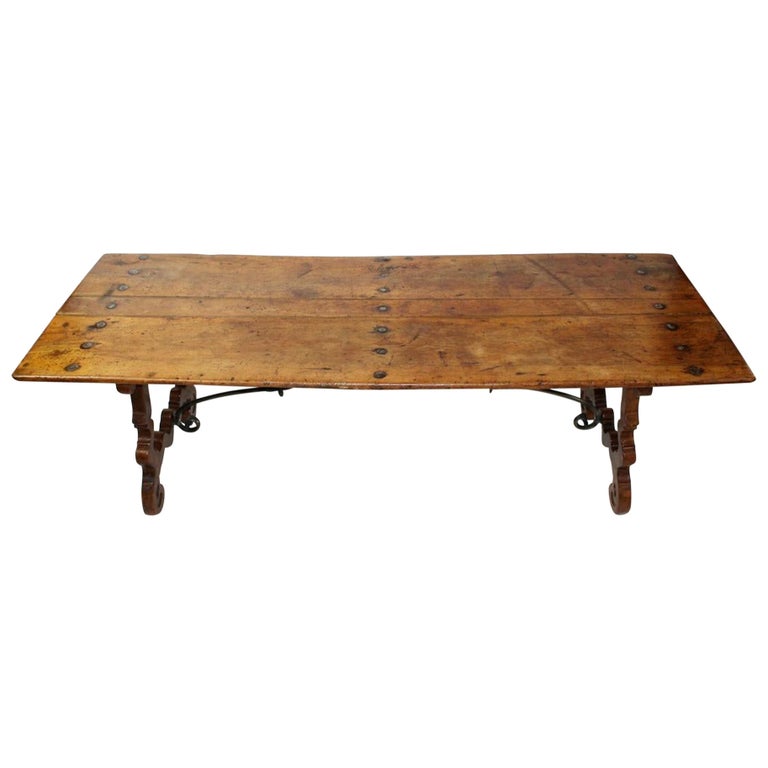 Period 18th Century Walnut Trestle Refectory Table at 1stDibs