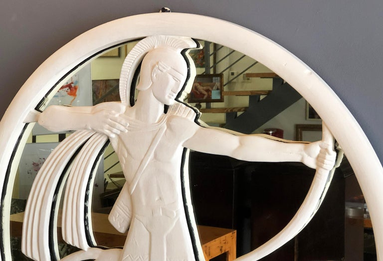 Period Art Deco Plaster Archer and Dog Mirror at 1stDibs