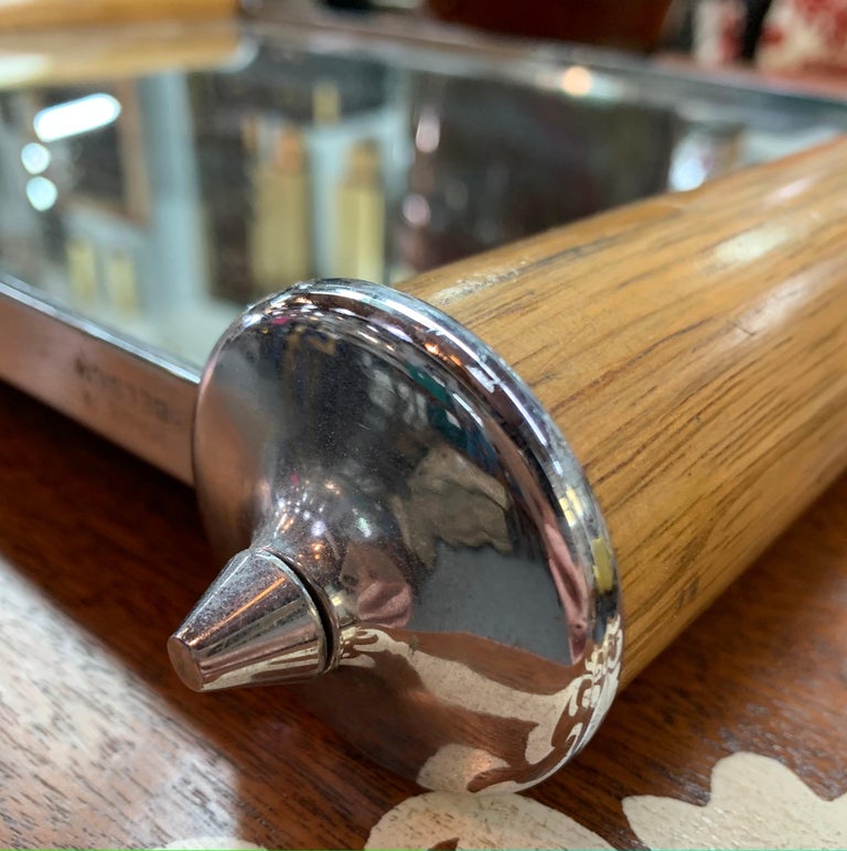 Period Art Deco Serving Tray Rosewood and Chrome Mirror Top Made in ...