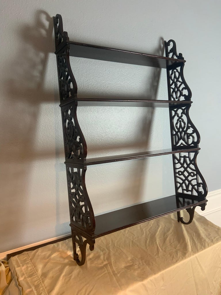 Period Chinese Chippendale Wall Shelf For Sale at 1stDibs