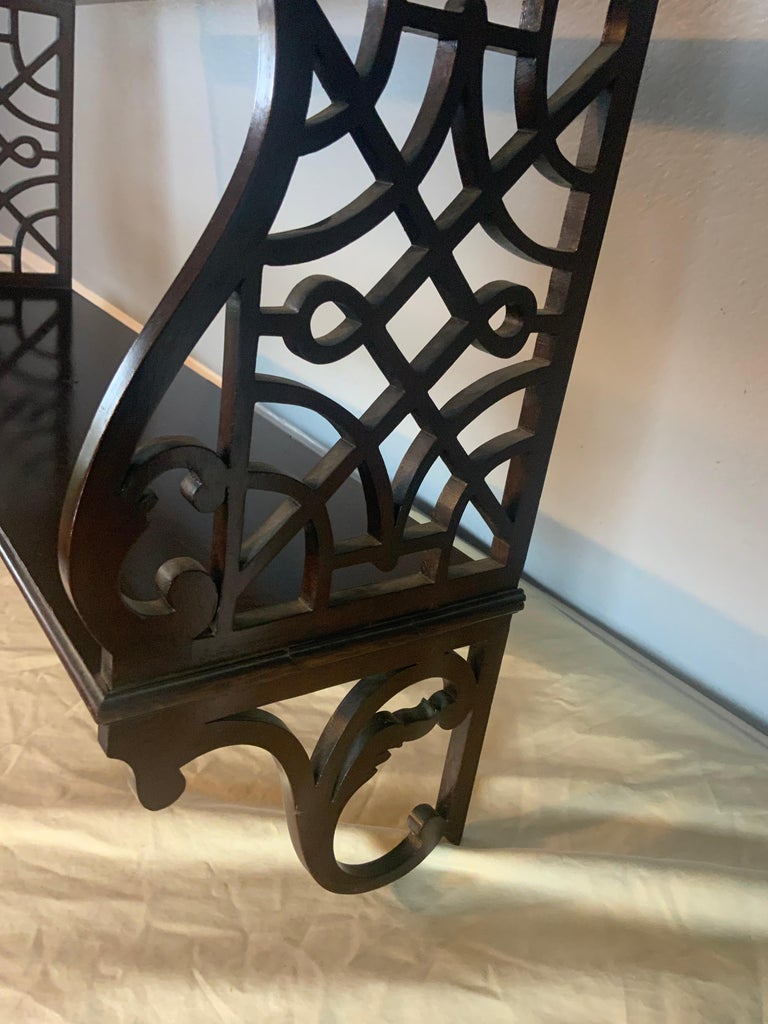 Period Chinese Chippendale Wall Shelf For Sale at 1stDibs