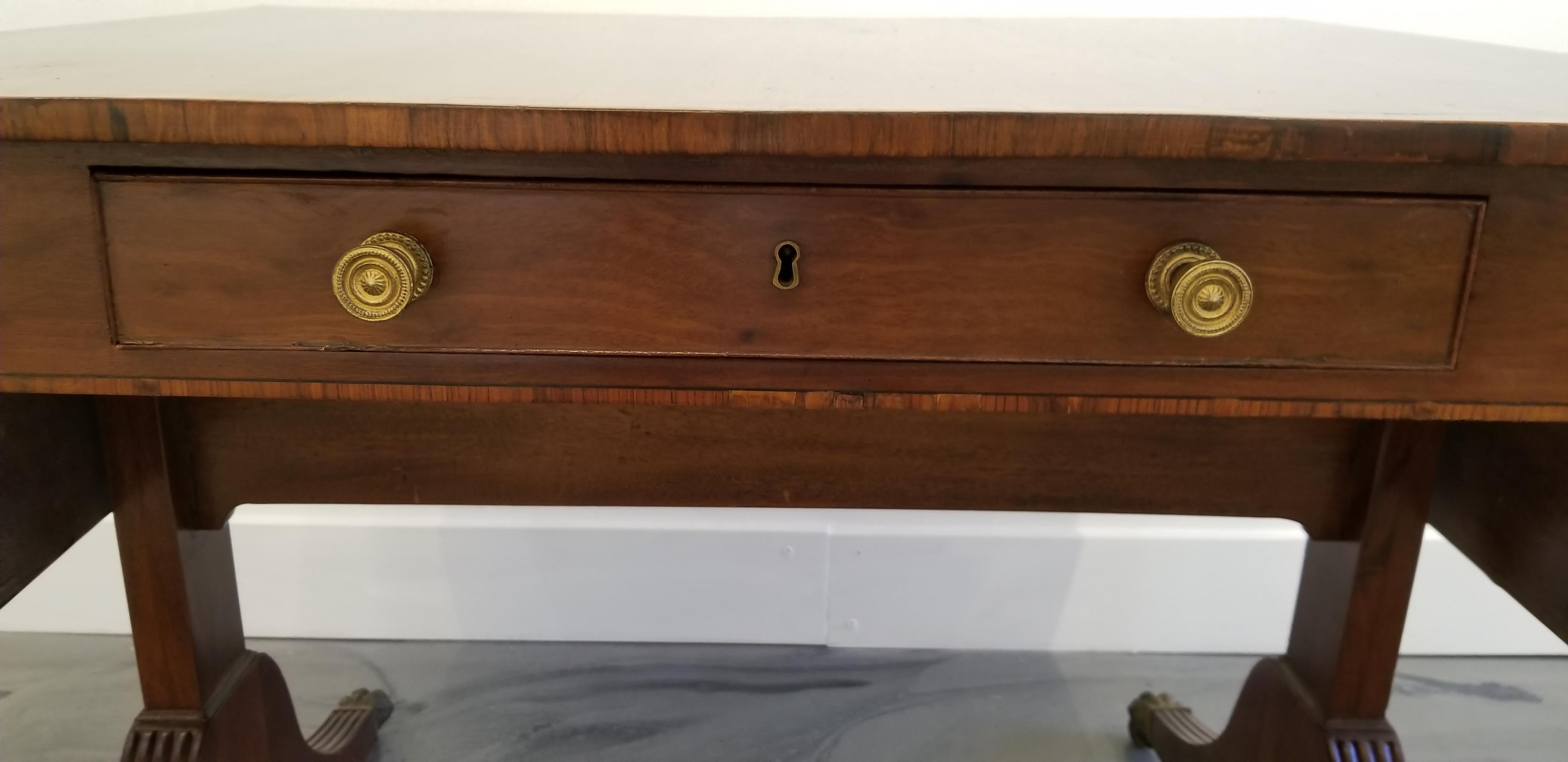 English Regency Drop-Leaf Writing Table For Sale at 1stDibs