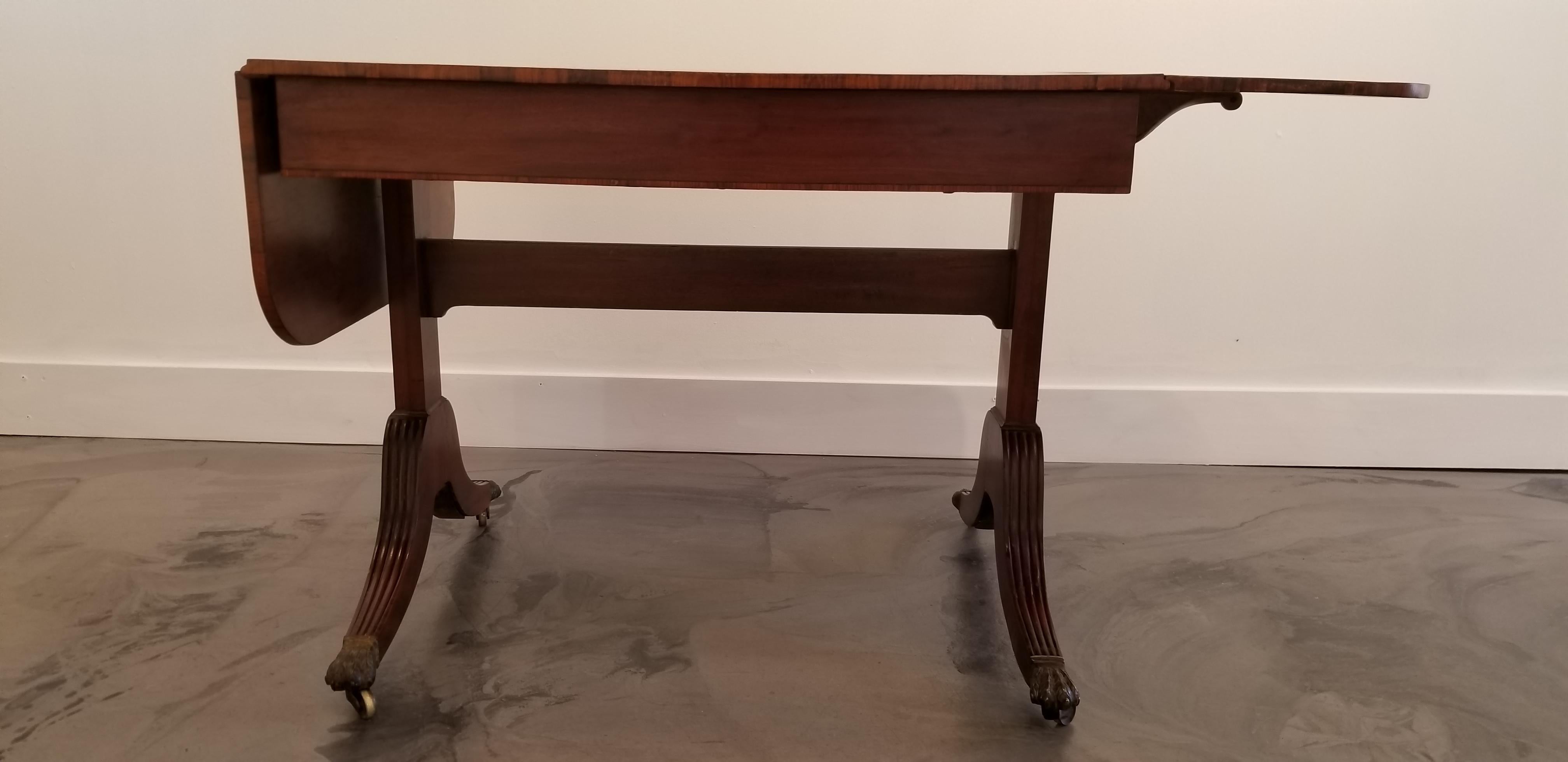 English Regency Drop-Leaf Writing Table For Sale at 1stDibs