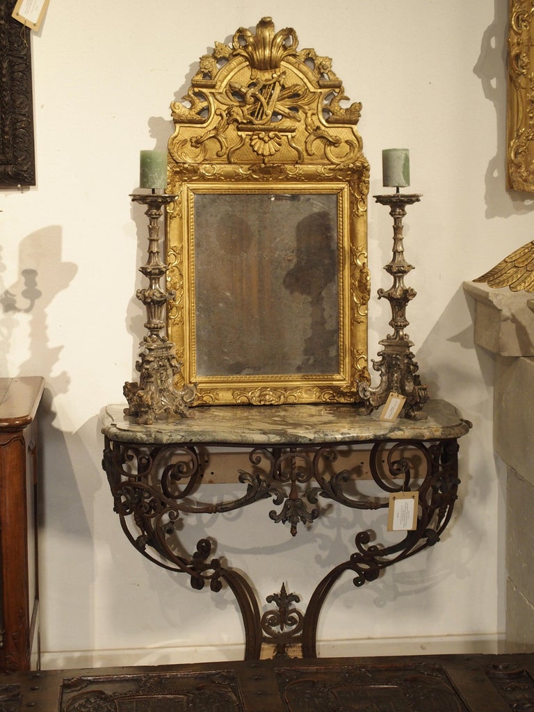 Period French Regence Giltwood Mirror, circa 1720 For Sale at 1stDibs
